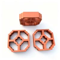 China Garden Wall Cladding Terracotta Clay Lattice Bricks Fences Blocks for Facade Sun Shading Screen Wall for sale