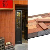 China Nautral Terracotta Red Split Face Brick Natural Clay Brick Veneer for Exterior Walls Facades and Modern Architectural Design for sale