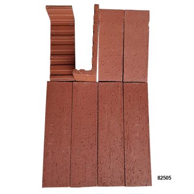 China Split Wall Facing Bricks Terracotta L-Shape Thin Brick Slips Decorative Corner Brick Veneer for Pillar & Wall Angles for sale