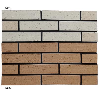 China Textured Terracotta Brick Slips Eco-Friendly Clay Split Tiles Brick Tiles for Wall Cladding Interior and Exterior Facades for sale