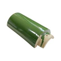 China Dark Green Glazed Chinese Wall Capping Tiles Jade Green Clay Roof Tile Set with Eaves Tiles for Garden Wall & Courtyard Pavilion for sale