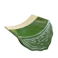 China Dark Green Glazed Chinese Wall Capping Tiles Jade Green Clay Roof Tile Set with Eaves Tiles for Garden Wall & Courtyard Pavilion for sale