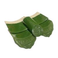 China Dark Green Glazed Chinese Wall Capping Tiles Jade Green Clay Roof Tile Set with Eaves Tiles for Garden Wall & Courtyard Pavilion for sale
