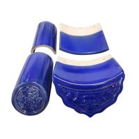 China Cobalt Blue Glazed Chinese Roof Tiles Traditional Clay Temple Pavilion Roof Tile System with Eaves Covers for Asian Architecture for sale