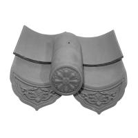 China Unglazed Grey Chinese Roof Tiles Traditional Matte Clay Tile with Eaves Covers for Garden Wall Capping & Courtyard Architecture for sale