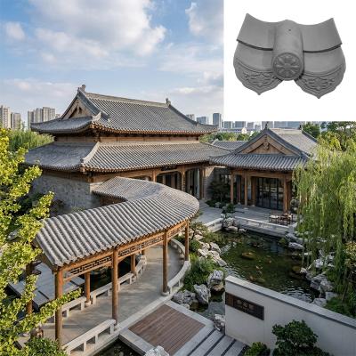 China Authentic Grey Chinese Roof Tile Traditional Clay Tile System for Asian Heritage Restoration & Temple Roofing for sale