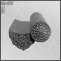 China Matte Grey Chinese Roof Tiles Decorative Terracotta Clay Tiles with Eaves for Asian Garden Gazebo & Wall Toppers for sale