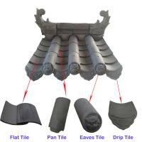 China Old Chinese Style Gray Clay Roof Tiles Traditional Design for Tea House Zen Courtyard Temple Project Roof Ridge Wall Cap for sale