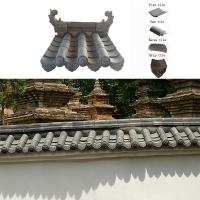 China Old Chinese Style Gray Clay Roof Tiles Traditional Design for Tea House Zen Courtyard Temple Project Roof Ridge Wall Cap for sale