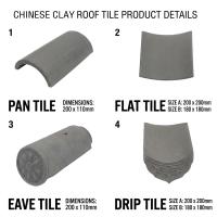 China Asian Style House Design Villa Modern China Roofing System Natural Gray Unglazed Clay Roof Tiles for sale