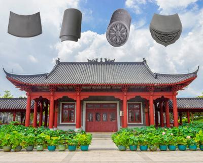China Traditional Chinese Grey Clay Roof Tile System Antique Terracotta Asian Roof Tiles for Temples, Pagodas & Asian Restaurants for sale