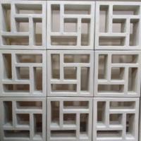 China White Concrete Breeze Blocks with Pinwheel Pattern Cement Screen Vent Blocks Outdoor Decorative Patio Privacy Screen Wall for sale