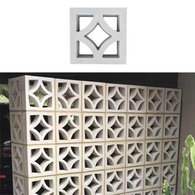 China White Concrete Breeze Blocks with Diamond Pattern Decorative Cement Screen Bricks for Outdoor Courtyard Privacy Screen Wall for sale