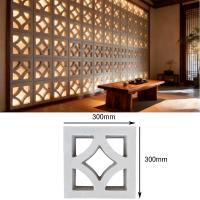 China White Concrete Breeze Blocks with Diamond Pattern Decorative Cement Screen Bricks for Outdoor Courtyard Privacy Screen Wall for sale