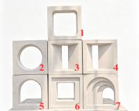 China Modern Geometric Concrete Breeze Blocks Wall Partition Concrete Bricks for Architectural Facade Screen Walls for sale