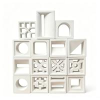 China Modern White Cement Breeze Blocks Geometric Hollow Screen Blocks for Interior Room Dividers & Exterior Facades for sale