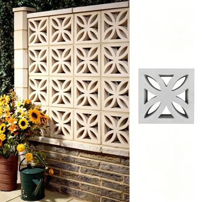 China Resort-Style Concrete Breeze Screen Fencing 300x300mm Decorative Four-Petal Sunshade Blocks for Villa Courtyards & Pool Privacy Walls for sale