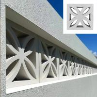 China Resort-Style Concrete Breeze Screen Fencing 300x300mm Decorative Four-Petal Sunshade Blocks for Villa Courtyards & Pool Privacy Walls for sale