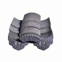 China Traditional Chinese Grey Clay Roof Tiles Set with Decorative Eaves Antique Asian Curved Roof Tiles for Pagodas & Temples for sale