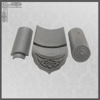 China Traditional Chinese Grey Clay Roof Tile System Set Curved Cap, Flat Pan Tile, Eaves Dripping & Ridge Tiles for Asian Architecture for sale