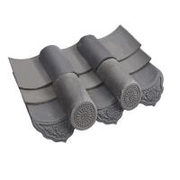 China Traditional Chinese Grey Clay Roof Tile System Set Curved Cap, Flat Pan Tile, Eaves Dripping & Ridge Tiles for Asian Architecture for sale