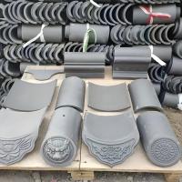 China Traditional Chinese Clay Roof Tiles for Wavy Cloud Walls Antique Grey Wall Coping Tiles for Curved Courtyard Perimeter Fences for sale