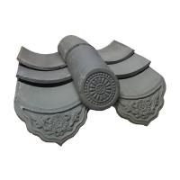 China Grey Clay Roof Tiles for Garden Bridge Pavilions Weather-Resistant Clay Barrel & Eaves Tiles for Chinese Style Architecture for sale