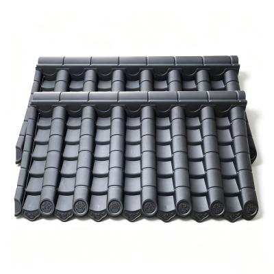 China Lightweight PP Synthetic Chinese Roof Sheets Integrated Plastic Antique Roof Tile Panels for Storefront Canopy & Interior Decor for sale