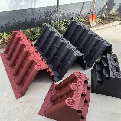 China Lightweight PP Synthetic Chinese Roof Sheets Integrated Plastic Antique Roof Tile Panels for Storefront Canopy & Interior Decor for sale