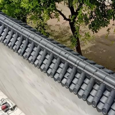China Chinese Style Perimeter Wall Cap Tiles Plastic Lightweight Composite Eaves & Ridge Tile Supplies for Landscape Architecture for sale