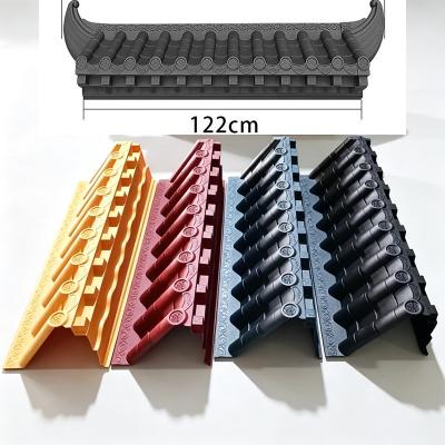 China Modular Asian Style Wall Top Eaves Cover Weatherproof Resin Chinese Roof Ridge Tiles for Hotel & Restaurant Wall Decor for sale