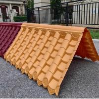 China Lightweight PP Synthetic Asian Ridge Cap Strips Weatherproof Yellow & Red & Black Roof Coping for Pavilion & Garden Walls for sale
