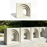 China 3D Arch Concrete Ventilation Breeze Blocks | Hollow Decorative Cement Bricks for Storefronts & Architectural Sunscreen Walls for sale