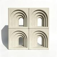 China 3D Arch Concrete Ventilation Breeze Blocks | Hollow Decorative Cement Bricks for Storefronts & Architectural Sunscreen Walls for sale