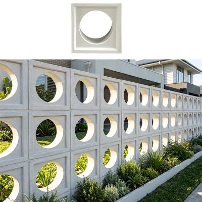China Circular Concrete Breeze Blocks Hollow Cement Masonry Units for Garden Boundary Walls & Pool Fencing for sale