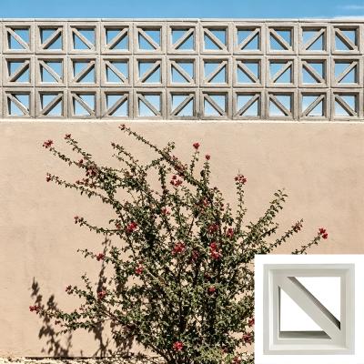China Precast White Concrete Breeze Block Architectural Diagonal Louvre Screen Blocks for Exterior Boundary Walls for sale