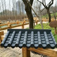 China Synthetic Resin Wall Coping Roof Tiles Plastic ASA Chinese Fence Topper Sheets with Fretwork Ridge for Garden Building for sale