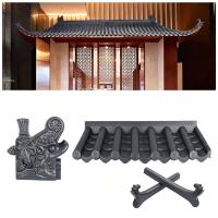 China Interior/Exterior Chinese Style Entrance Gate PVC Roof Tile Kit Lightweight Plastic Canopy Panels for Hotel Lobby Portals for sale
