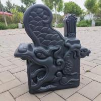 China Synthetic Plastic Archway Roofing Set Chinese Style Plastic Roof Tiles with Carved Dragon Head Finials for sale