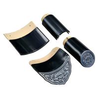 China Chinese Style Roof Glossy Black Glazed Roof Tiles and Accessories Ridge Cap Tile for Traditional Temple & Modern Buildings for sale