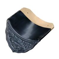 China Chinese Style Roof Glossy Black Glazed Roof Tiles and Accessories Ridge Cap Tile for Traditional Temple & Modern Buildings for sale