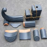 China Traditional Chinese House Grey Glazed Clay Roof Tiles For Hotel Restaurant Shop Covering for sale