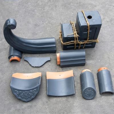 China Traditional Chinese House Grey Glazed Clay Roof Tiles For Hotel Restaurant Shop Covering for sale
