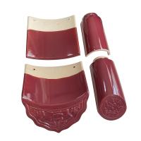 China High-Fired Vitreous Chinese Style Ceramic Roof Tiles Frostproof Chinese Red Glazed Tiles for Chinese Pagoda & Pavilion Roofing for sale