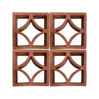 China Diamond Pattern Terracotta Breeze Blocks Geometric Hollow Clay Screen Vent Blocks for Outdoor Patio Partition for sale