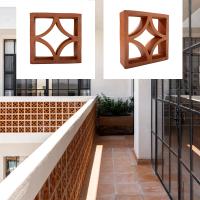 China Diamond Pattern Terracotta Breeze Blocks Geometric Hollow Clay Screen Vent Blocks for Outdoor Patio Partition for sale