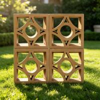 China Natural Terracotta Breeze Blocks Earthy Yellow Clay Decorative Ventilation Blocks Indoor & Outdoor Decorative Space Dividers for sale