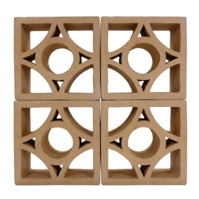 China Natural Terracotta Breeze Blocks Earthy Yellow Clay Decorative Ventilation Blocks Indoor & Outdoor Decorative Space Dividers for sale