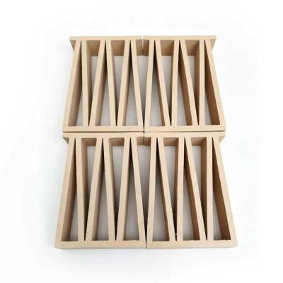 China Vertical Slotted M Pattern Terracotta Breeze Blocks Architectural Linear Clay Louver Screen Bricks for Sunscreen Facades for sale