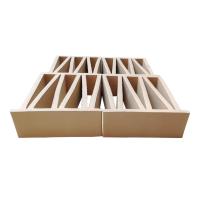 China Vertical Slotted M Pattern Terracotta Breeze Blocks Architectural Linear Clay Louver Screen Bricks for Sunscreen Facades for sale
